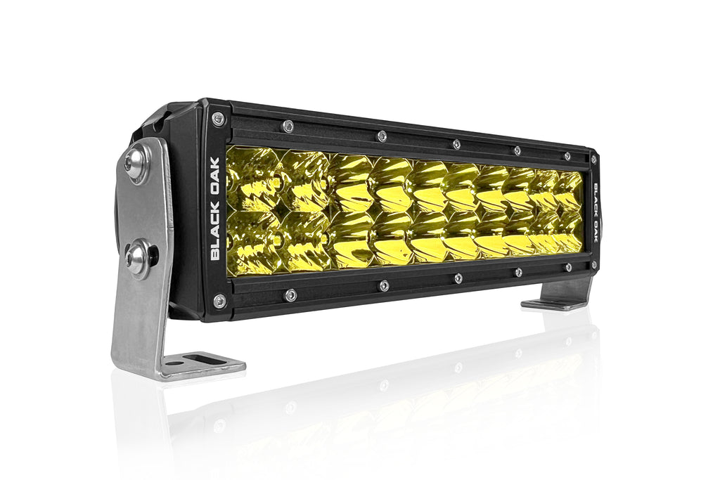 10 Inch Yellow Lens Fog Light Double Row: Black Oak LED Pro Series 3.0 Dual Row LED Light Bar ...