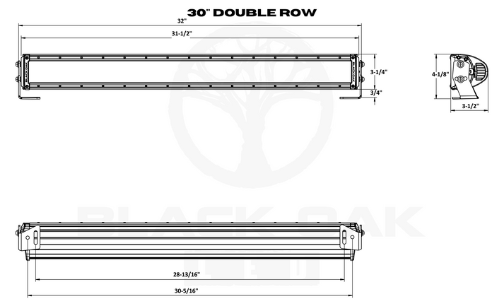 30 Inch Double Row LED Light Bar – Black Oak LED